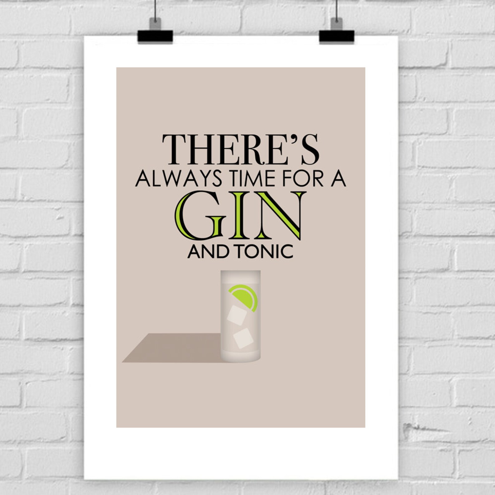 Personalised There's Always Time for Gin and Tonic Print - Etsy