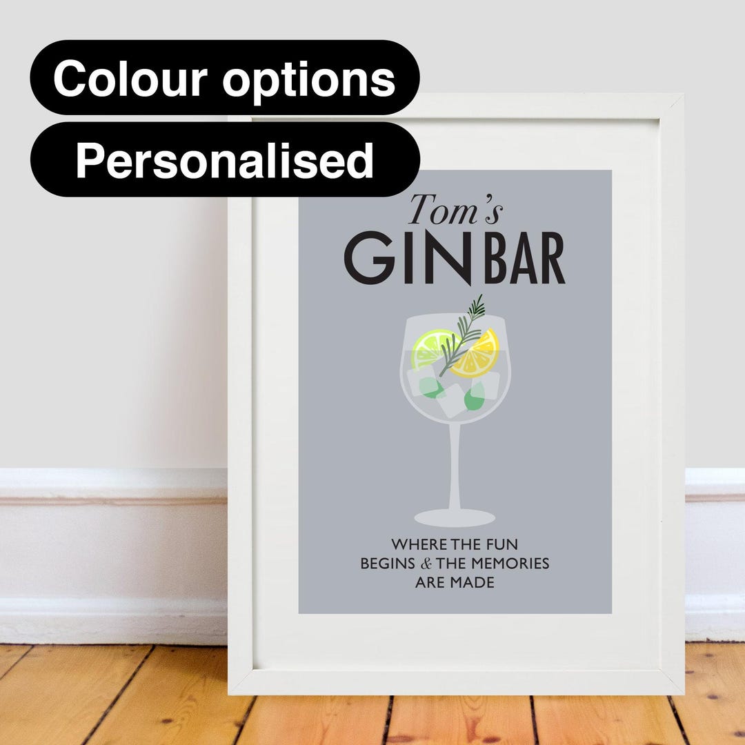Personalised Gin Print A4/A3/A2 - Wedding - Birthday Gin Gift - Gin ...