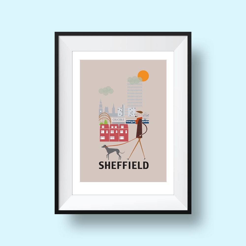 Sheffield Print A4/A3/A2 Poster Wall Art City Skyline - Etsy UK