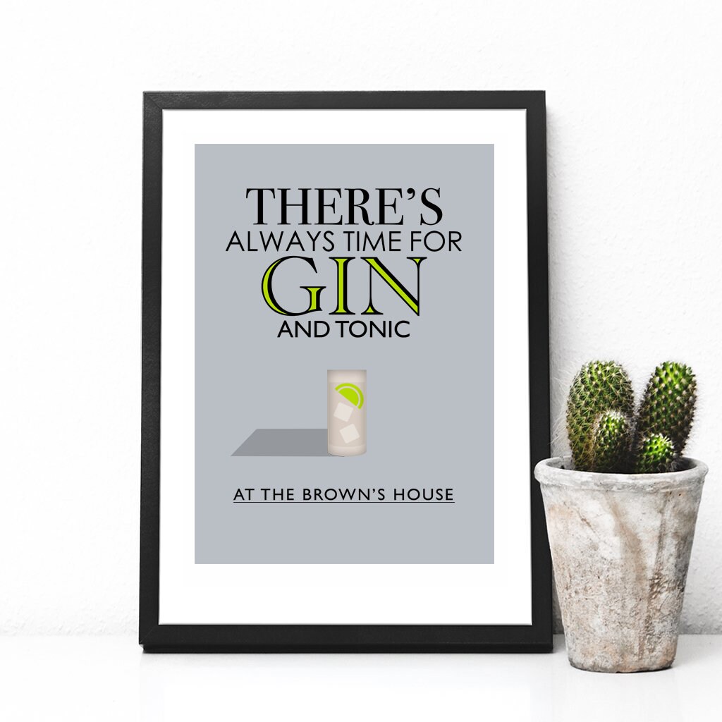 Personalised There's Always Time for Gin and Tonic Print - Etsy UK