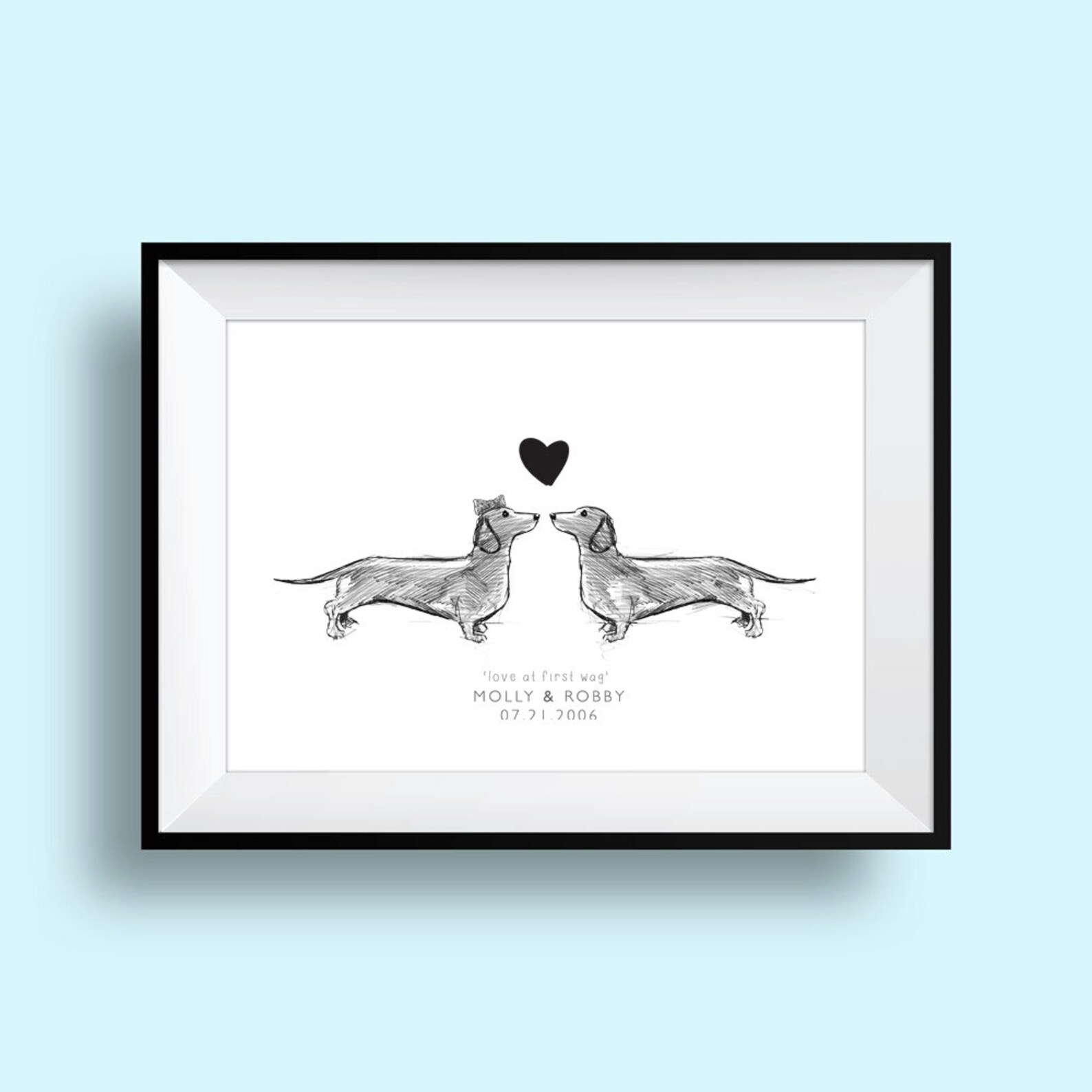 Personalised Sausage Dogs Print A4/A3/A2 Poster Wall Art Decor | Etsy