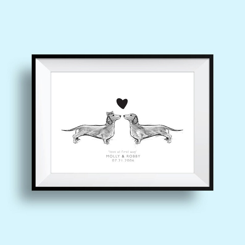 Personalised Sausage Dogs Print A4/A3/A2 Poster Wall Art Decor - Etsy