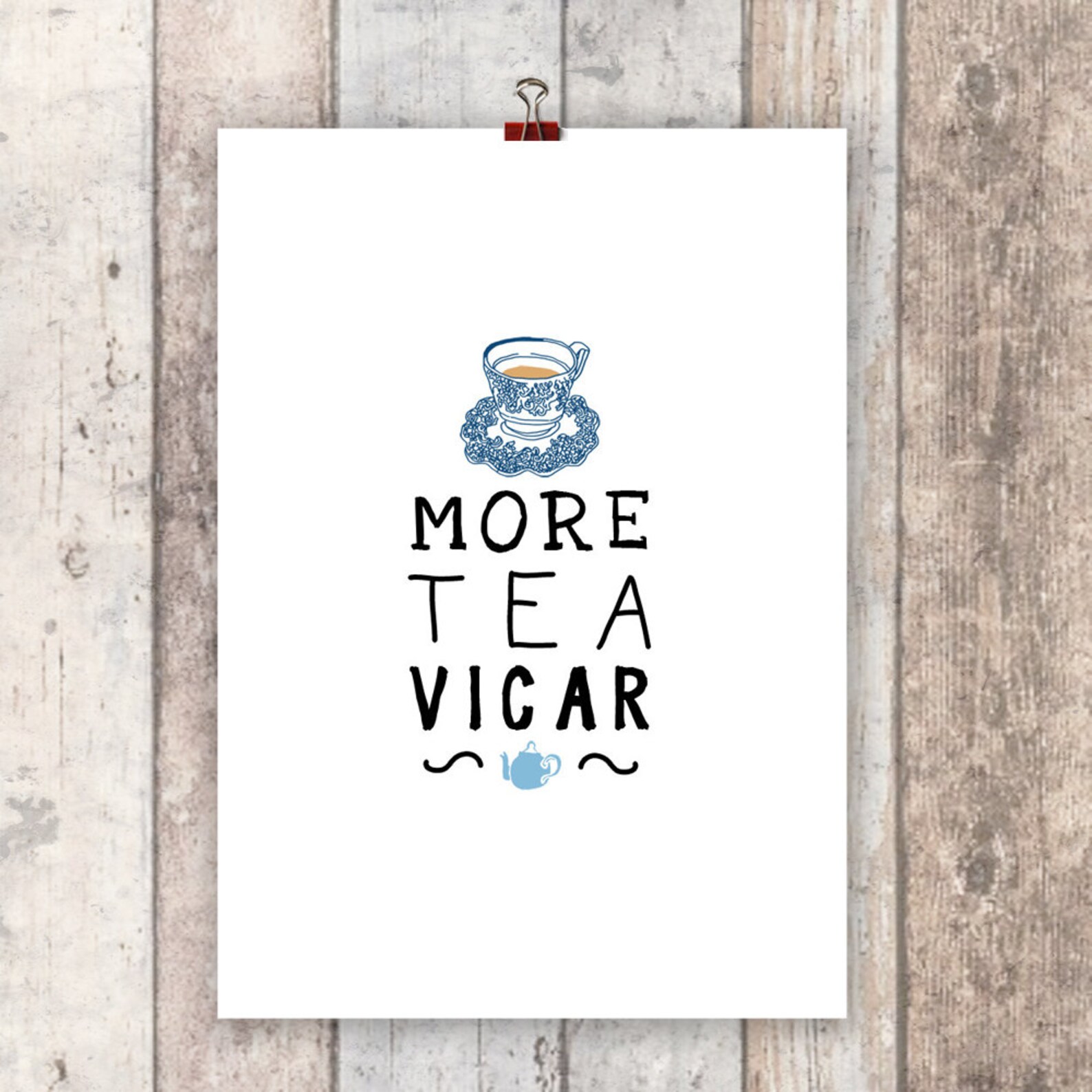 More Tea Vicar Print Poster Wall Art Decor Home Retro | Etsy