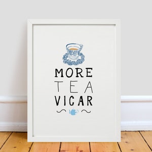 More Tea Vicar Print - Poster Wall Art Decor Home Retro Vintage ...