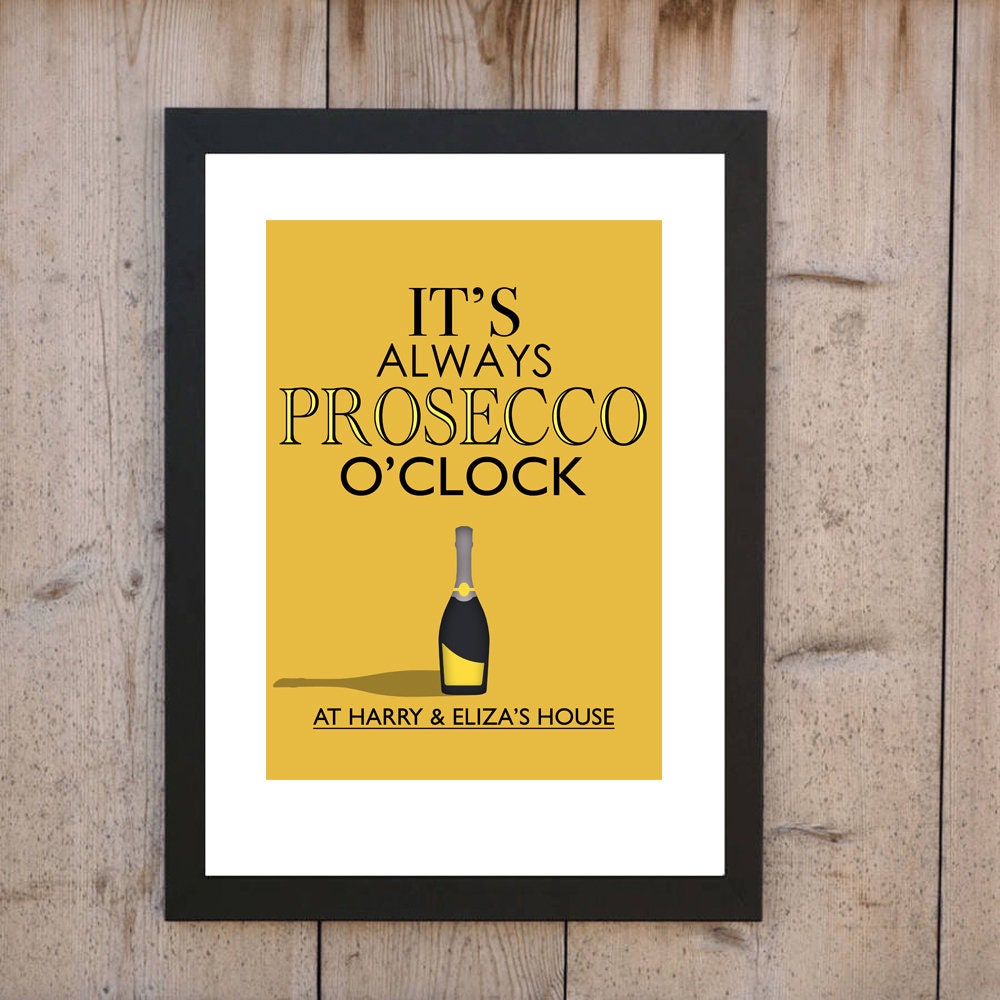 Personalised It's Always Prosecco O'clock Print - Etsy