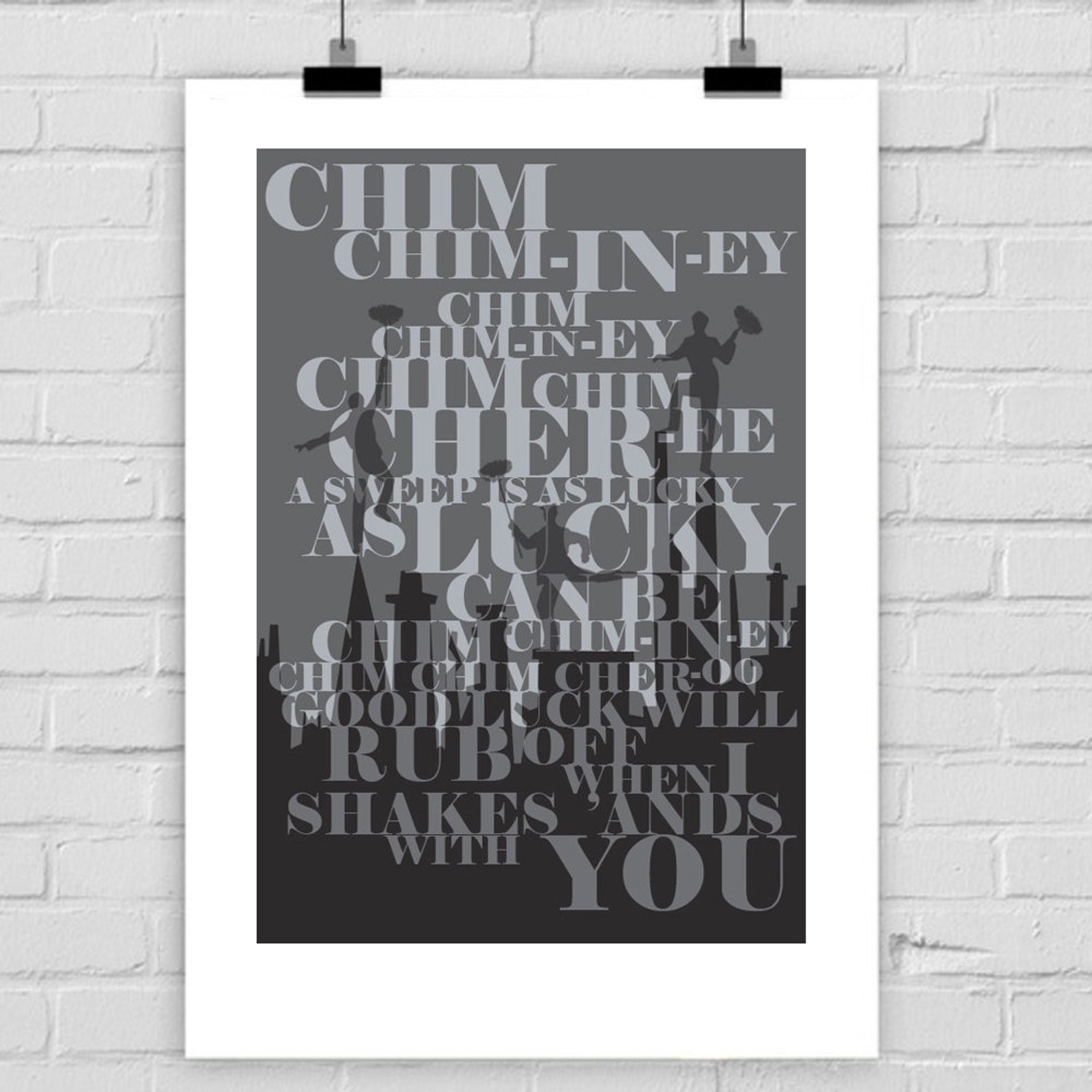 Chim Chimney Chim Chim Cher-ee Mary Poppins Movie Quote A4-A2 - Etsy