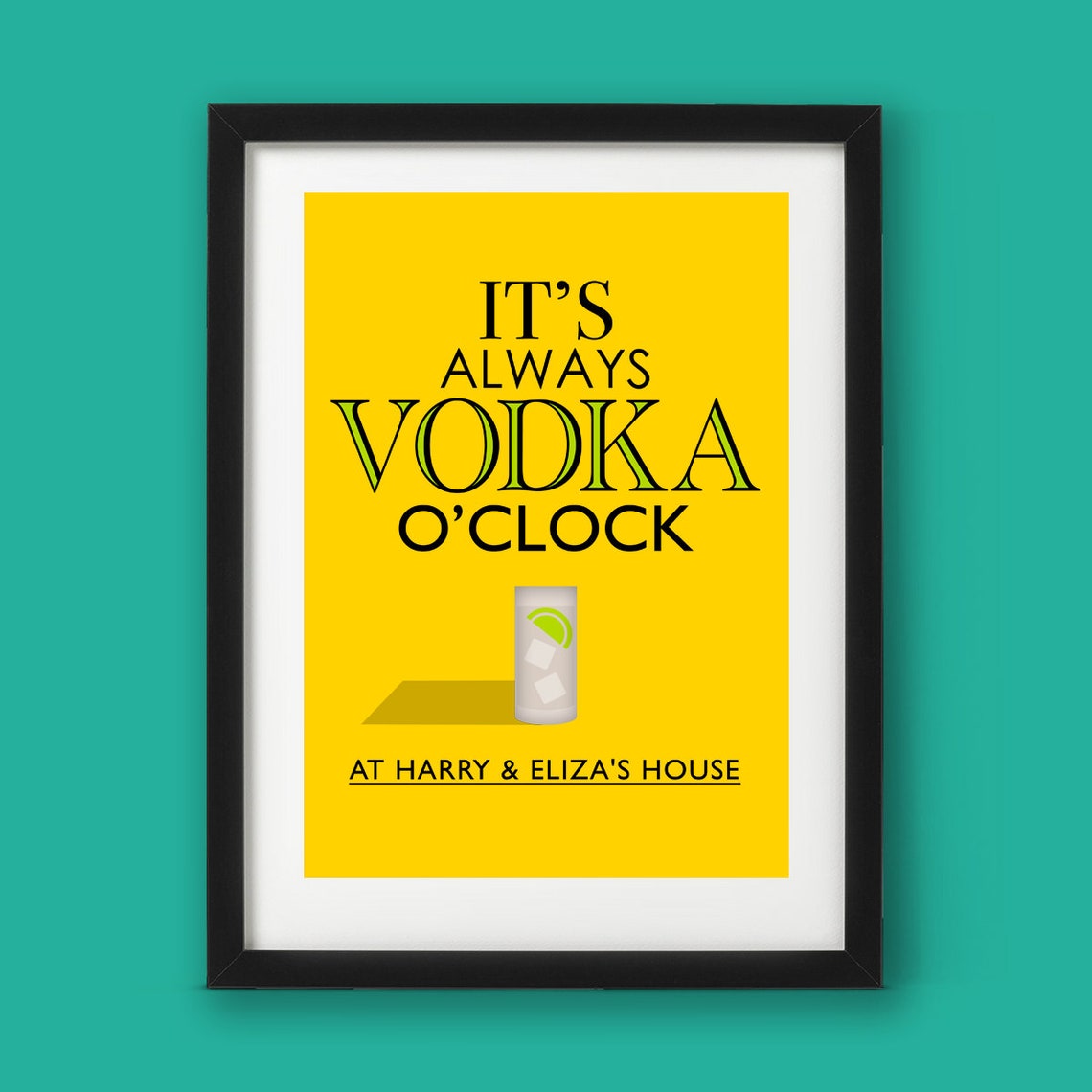 Personalised It's Always Vodka O'clock Print | Etsy