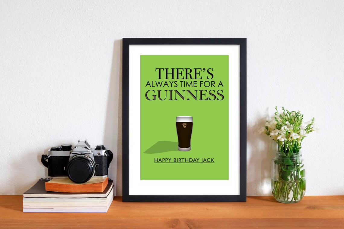 Personalised Guinness Print A4/A3/A2 Art Gift Poster Digital - Etsy