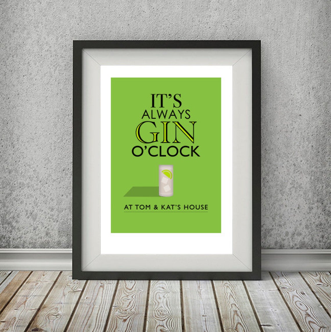Personalised It's Always Gin O'clock Print A4-A2 - Etsy