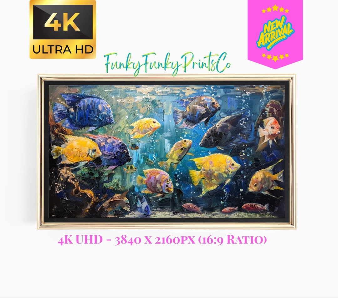 Underwater Aquarium Art for Samsung Frame TV Fish Oil Painting 4K HD ...