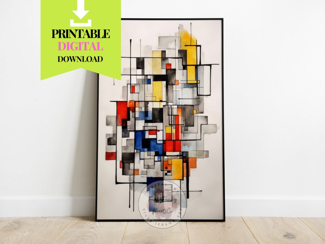 Expressive Cubist PRINTABLE Wall Art Bold Colors Instant Download ...