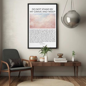 Memorial Poem Print, Do Not Stand by My Grave, Sympathy Wall Art ...