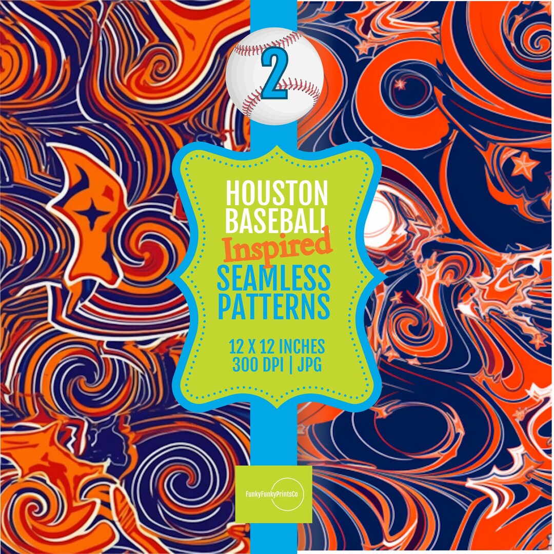 12x12 Seamless Tiles - Houston Baseball-inspired Colors, Set of 2 ...