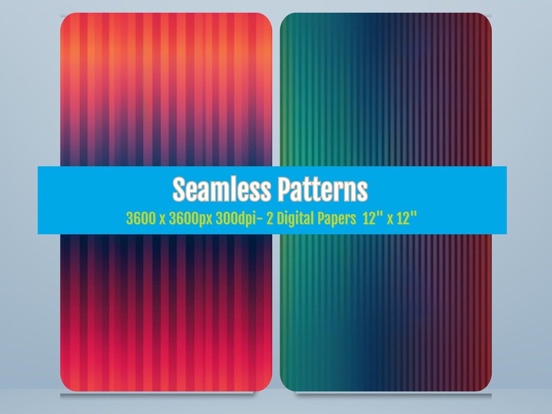 Parallel Fading Stripe Seamless Patterns, Set of 2 | 12x12 Seamless ...