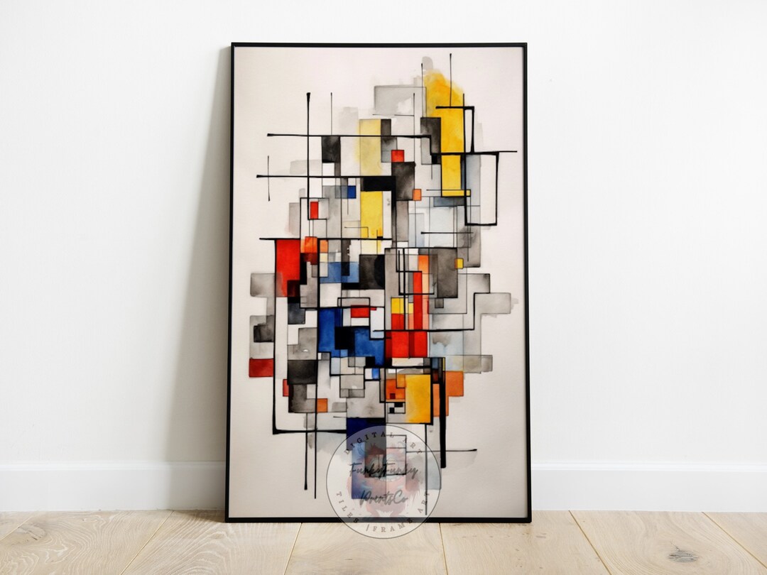 PRINTABLE Bold Color Wall Art, Cubism Inspired Art, Statement Piece, A ...