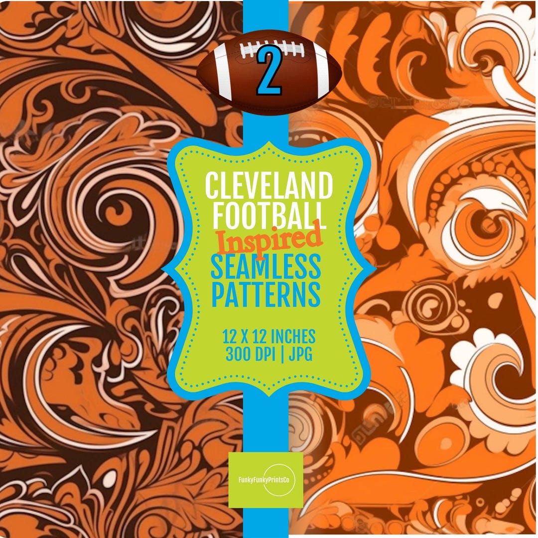 12x12 Seamless Tiles - Cleveland Football-inspired Colors, Set of 2 ...