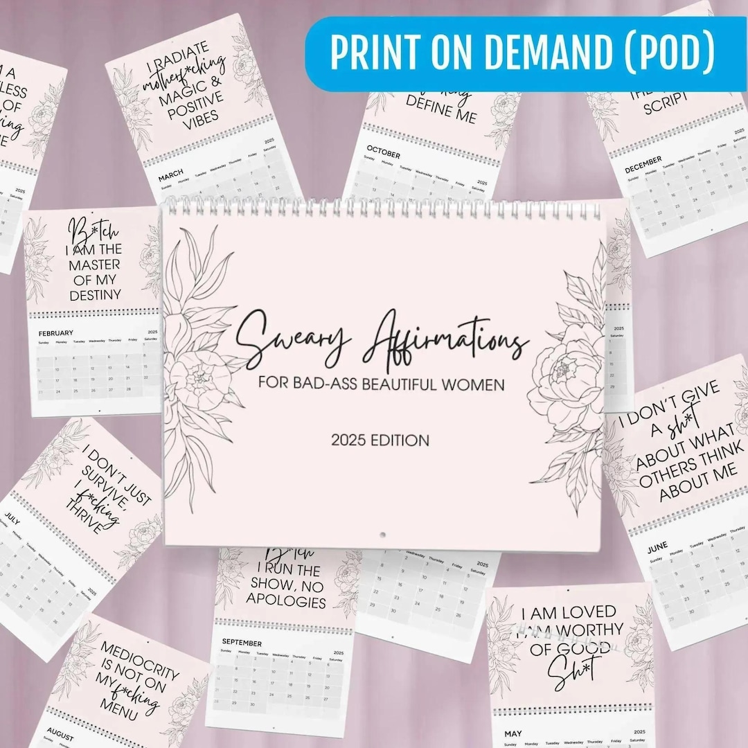 Funny 2025 Wall Calendar, Swearing Calendar, Gift for Her, Humorous ...