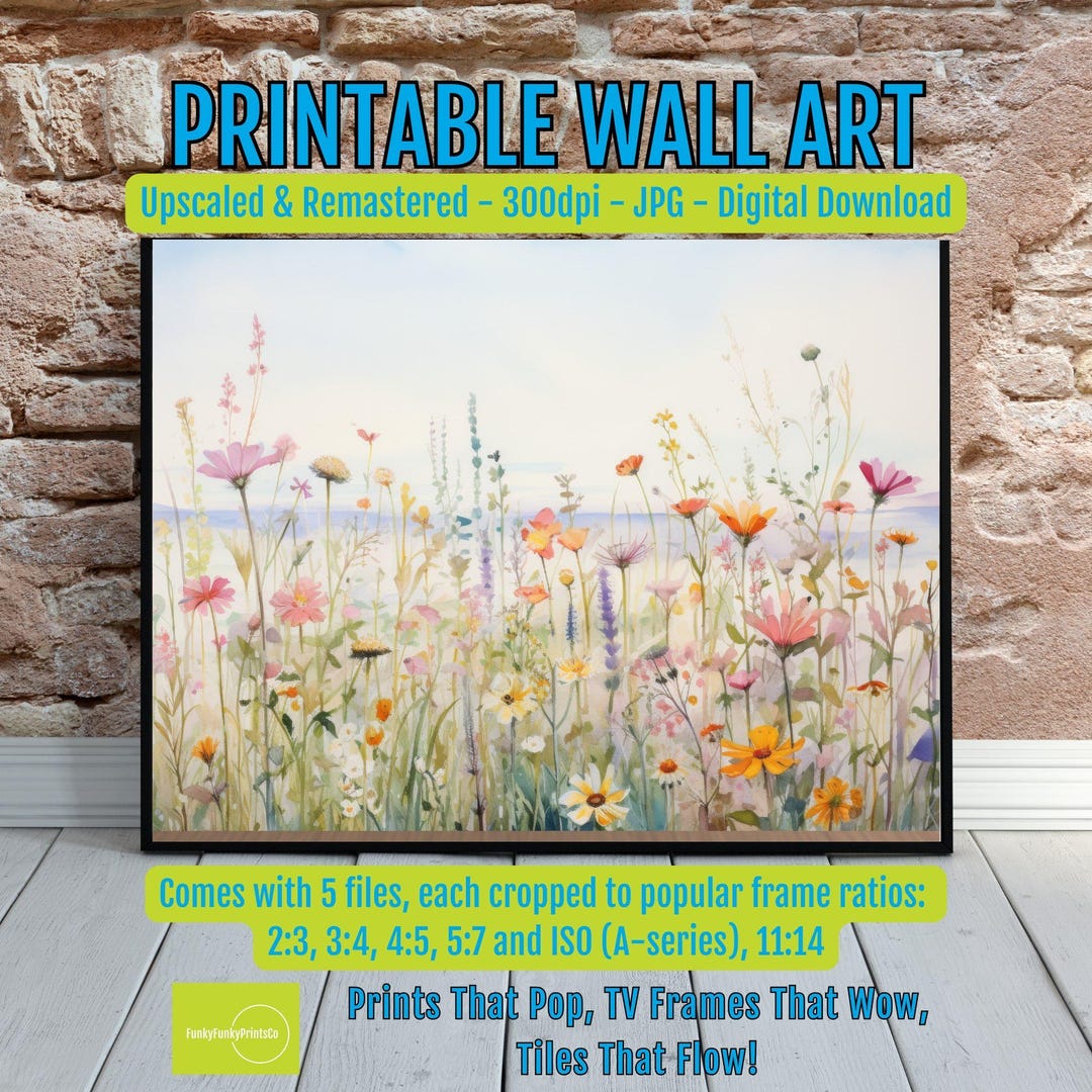 Spring Wildflowers Painting Digital Print Printable Wall Art, Spring ...