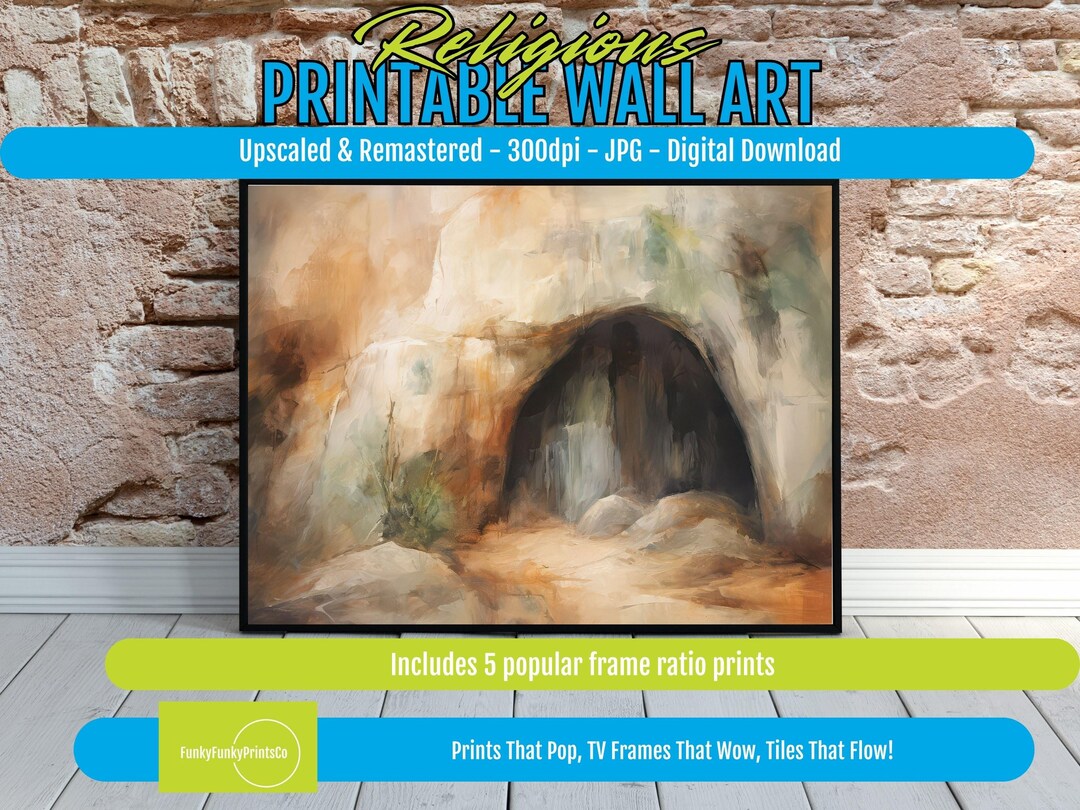 Empty Tomb PRINTABLE Wall Art | Resurrection Christian Decor | Easter ...