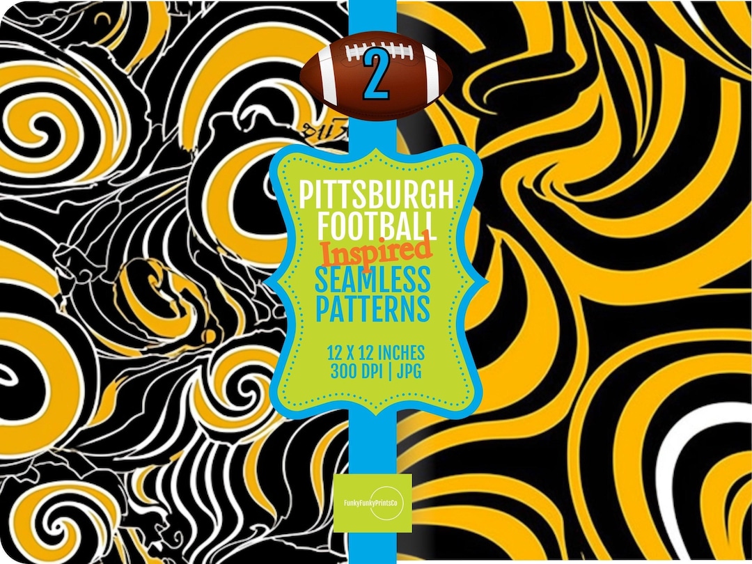 Pittsburgh Football Seamless Digital Paper, 12x12 Printable Tiles in ...