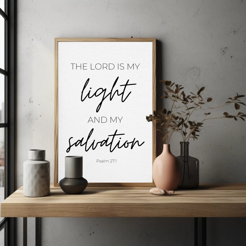 The Lord is My Light and My Salvation Art Print Psalm 27 1 Verse ...