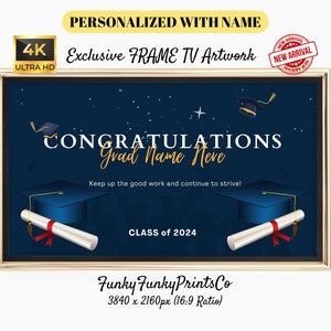 Personalized Graduation 4K Frame TV Art Class of 2024 Samsung Download ...