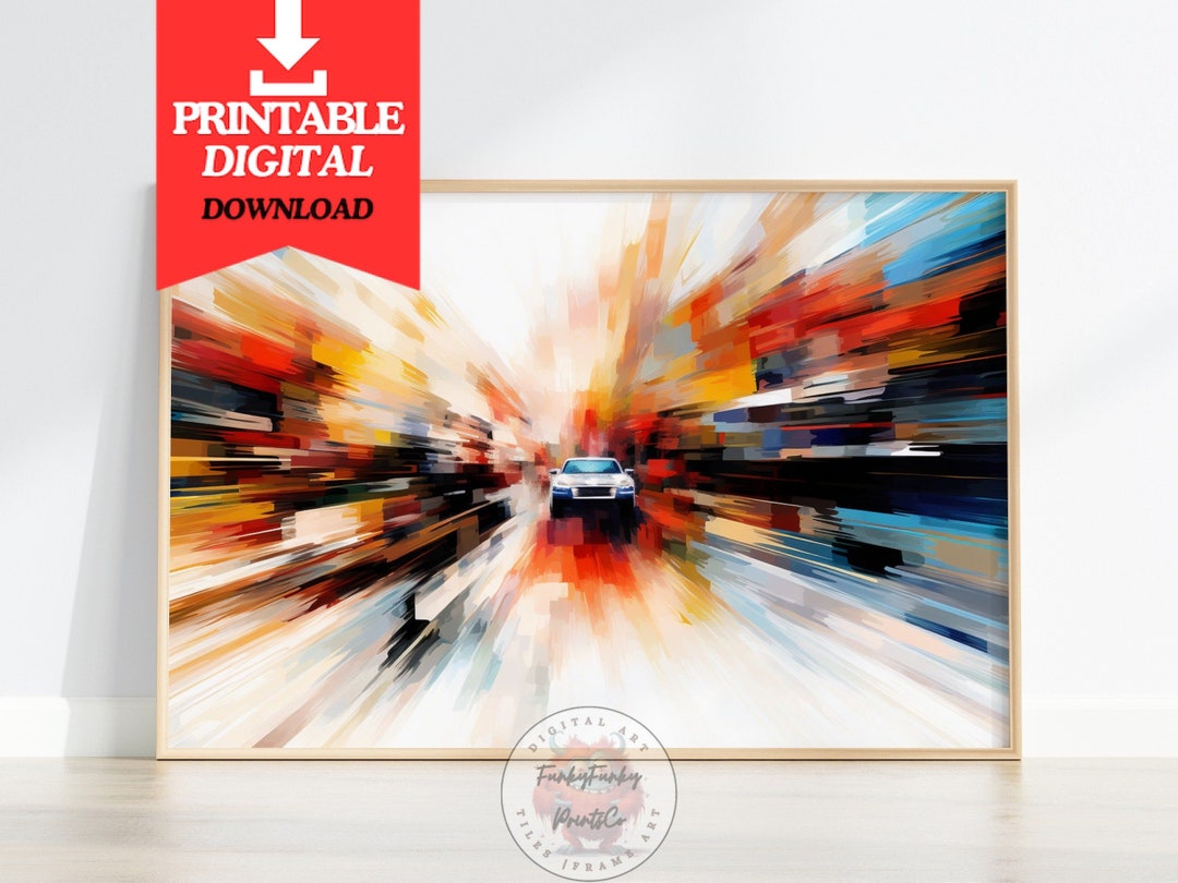 Vintage Stock Car Racing Art Pop Art Vibes Digital Download Retro Wall ...