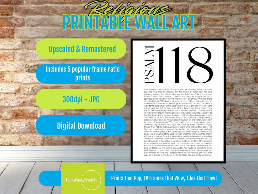 Psalm 118 Printable Wall Art – Christian Scripture Print, Faith Quote ...