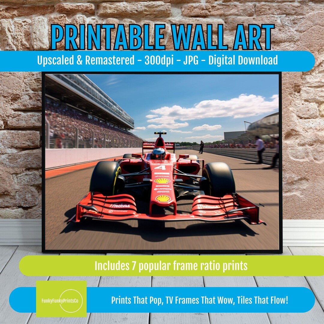 Formula 1 Wall Decor Printable Art – F1 Race Car Wall Print, Motorsport ...
