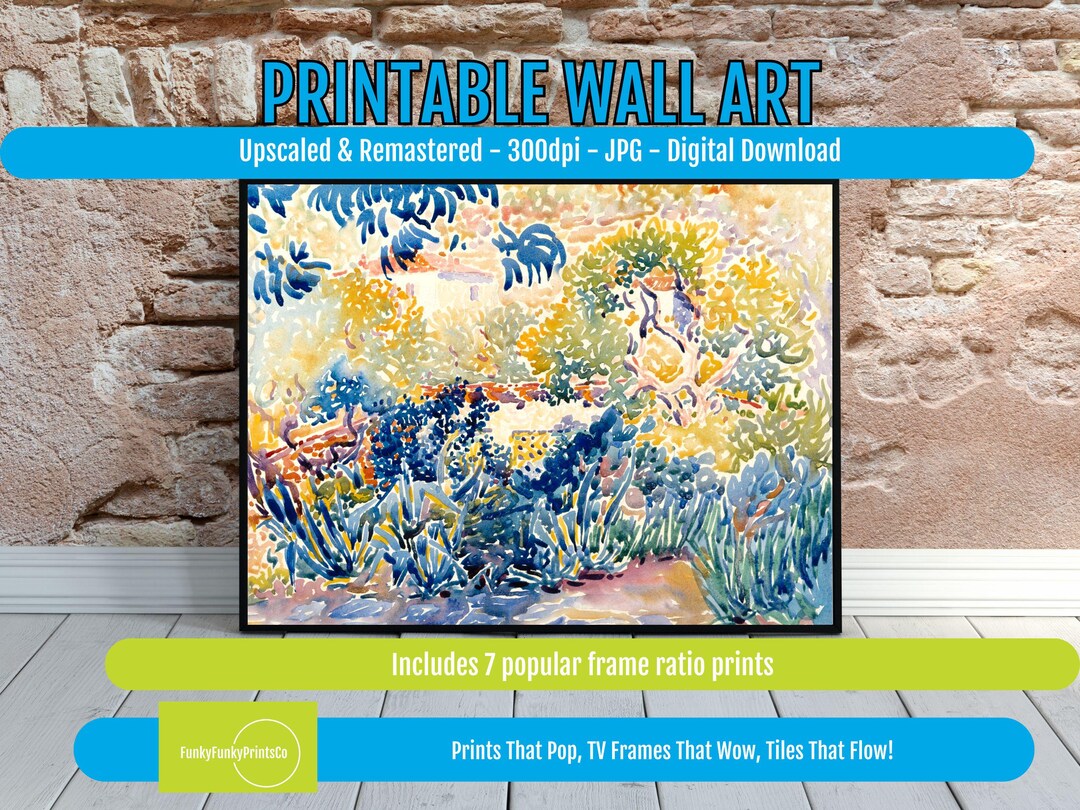 Impressionist Floral Landscape Art Print: Botanical Garden Poster ...
