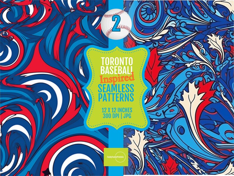 PRINTABLE Tiles 12x12 Seamless Toronto Baseball Pattern Set, Inspired ...