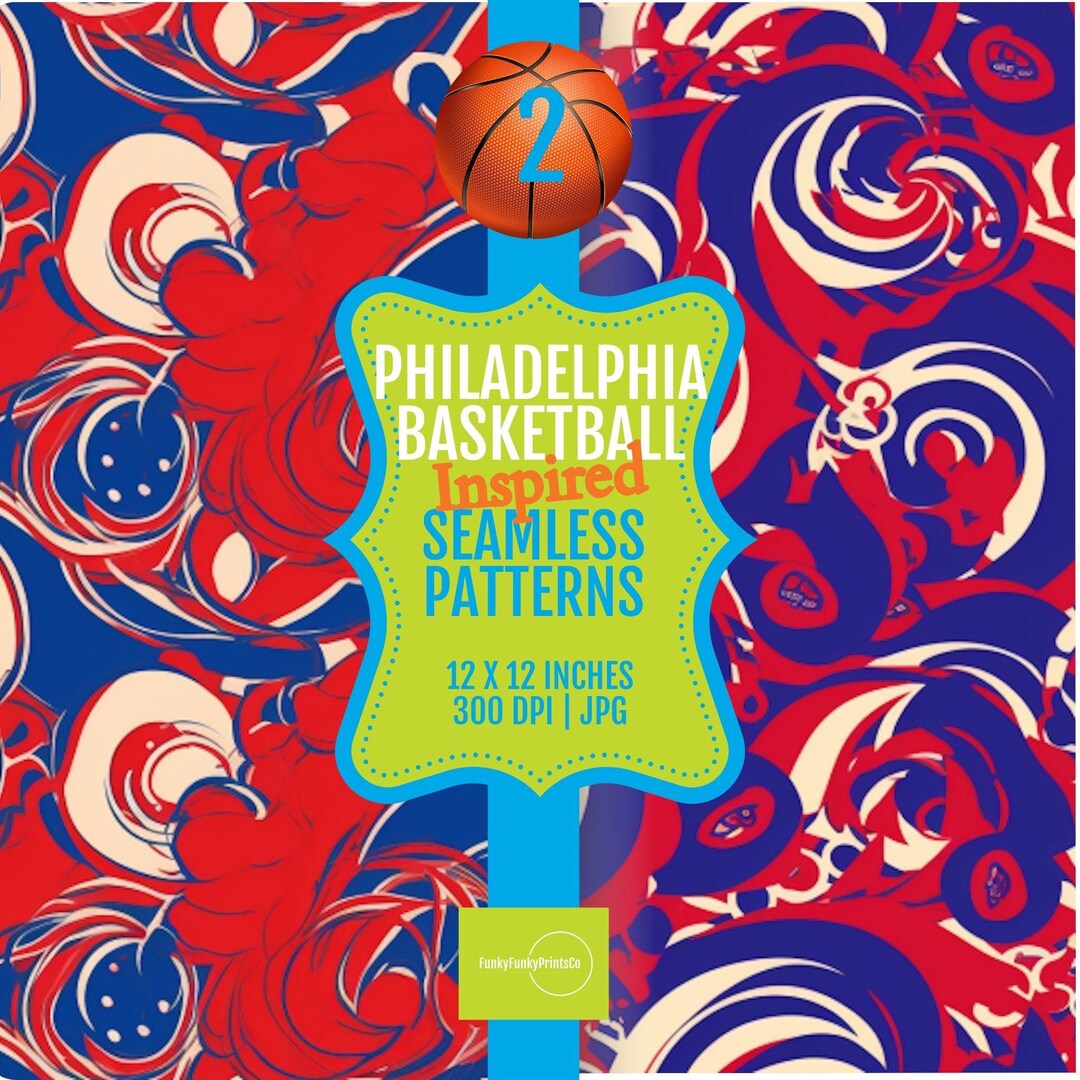 12x12 Seamless Tiles - Philly Basketball-inspired Colors, Set of 2 ...