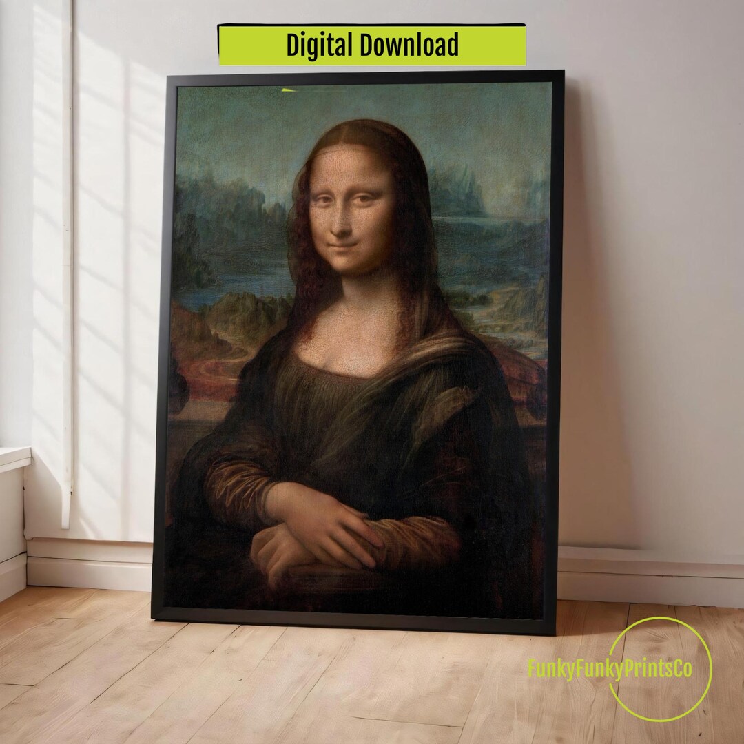 Mona Lisa Print Famous Painting Wall Art, Renaissance Decor, Da Vinci ...