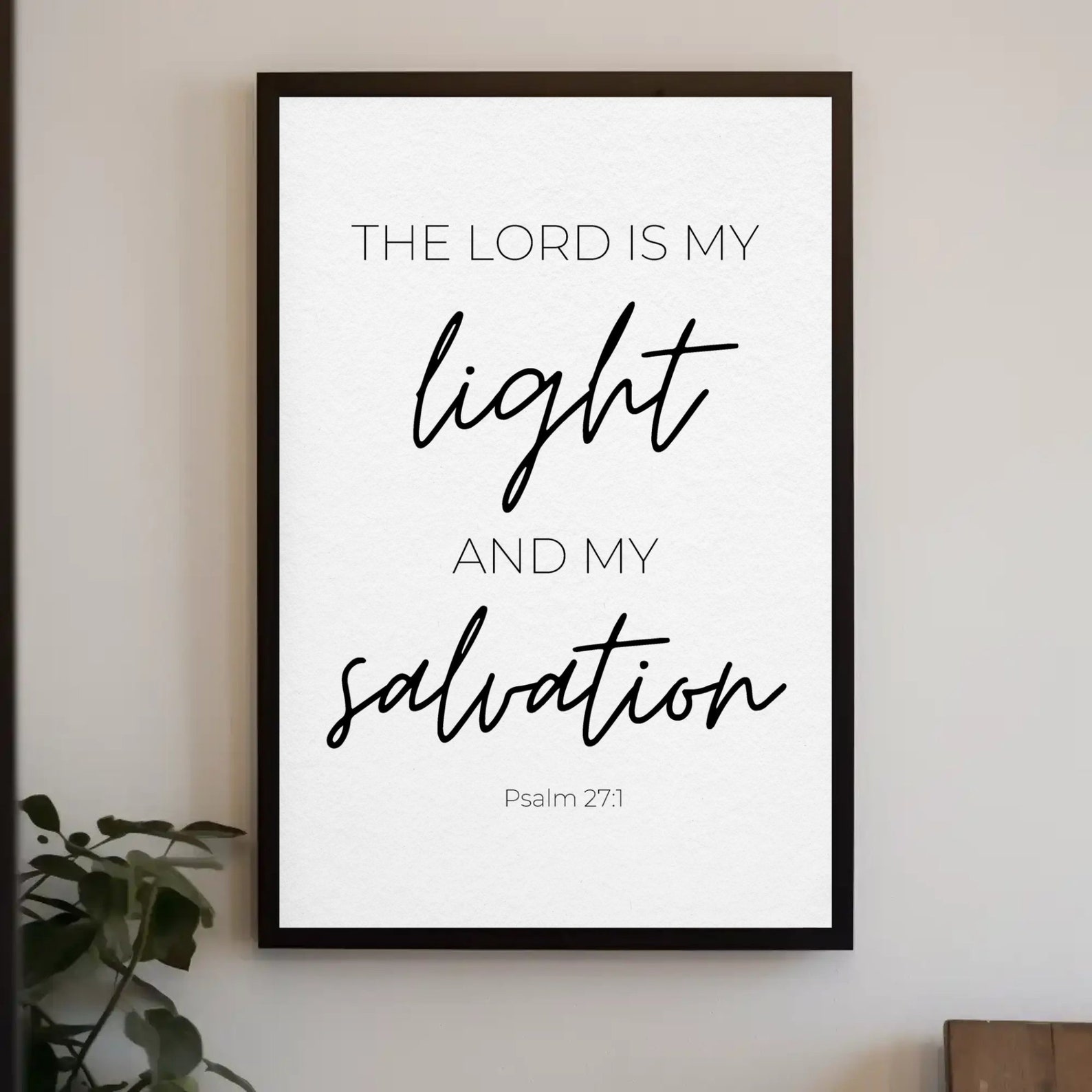 The Lord is My Light and My Salvation Art Print Psalm 27 1 Verse ...