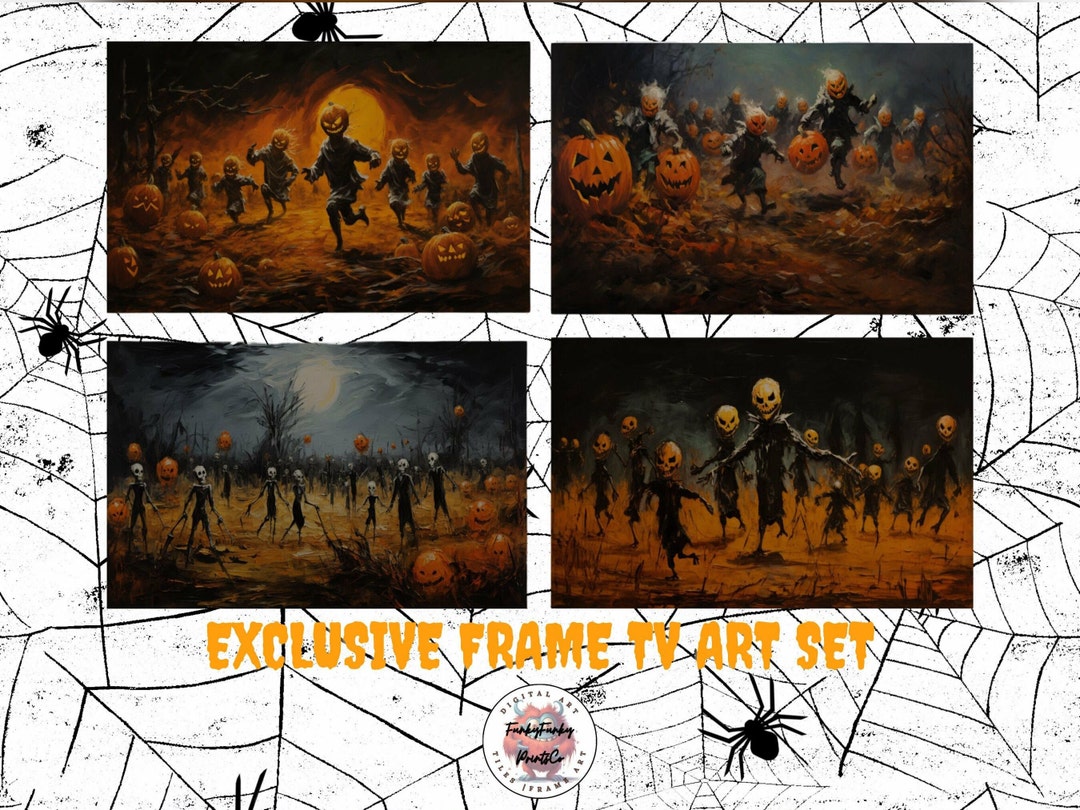 Halloween Frame Art for TV, Spooky Digital Art Print, 4K HD Fall Decor ...