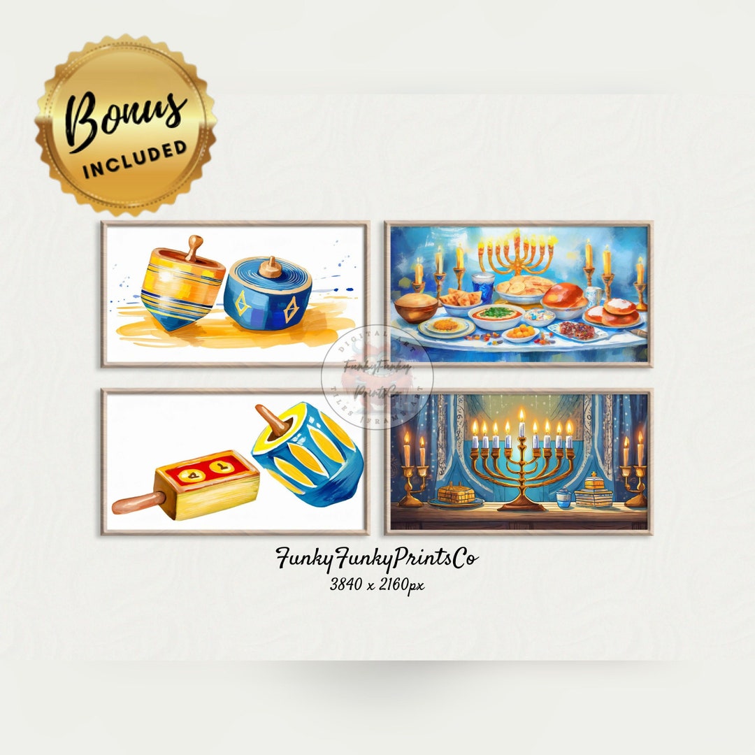 Frame Tv Artwork Happy Hanukkah Hanukkah Digital Decor 8 - Etsy Australia