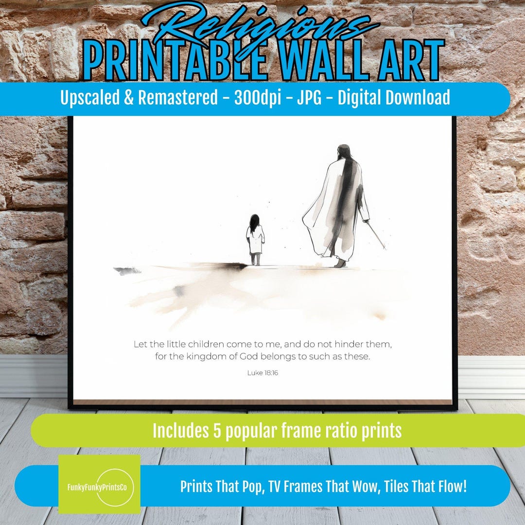 Luke 18 16 Bible Verse Printable Art - Christian Wall Decor Gift ...