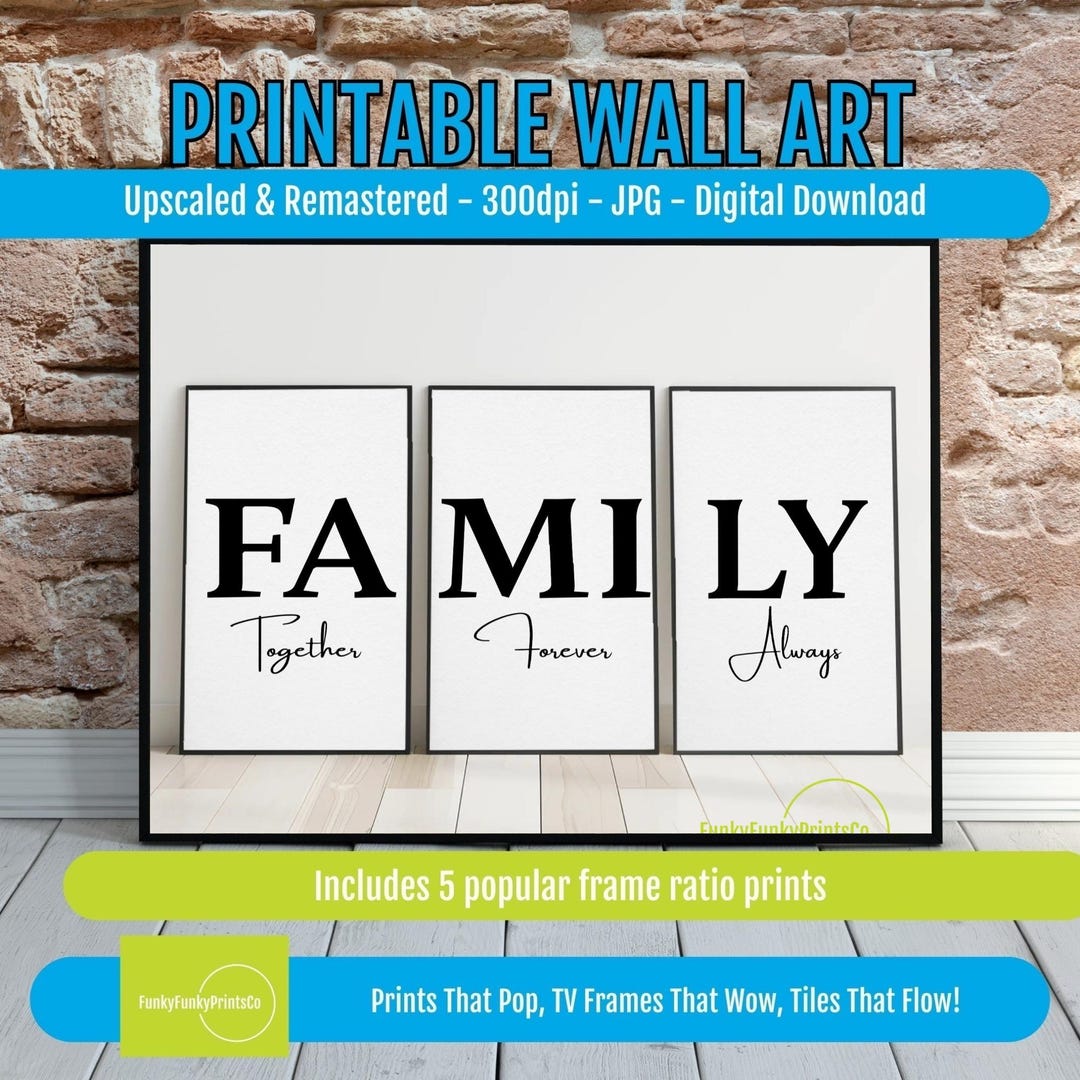 Family Word Art PRINTABLE Minimalist Black and White Modern Family ...