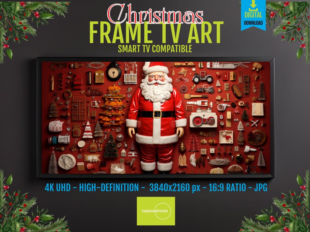 Samsung Frame TV Art Santa Claus Winter Scene, Christmas Digital ...