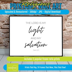 Bible Verse Print the Lord is My Light Psalm 27:1, Inspirational ...