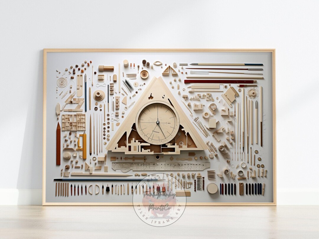 Digital Knolling Architectural Art Print Funky Landscape Poster Instant ...