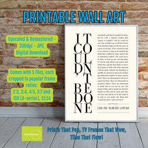 It Couldn't Be Done Poem Art Print by Edgar Albert Guest, Inspirational ...