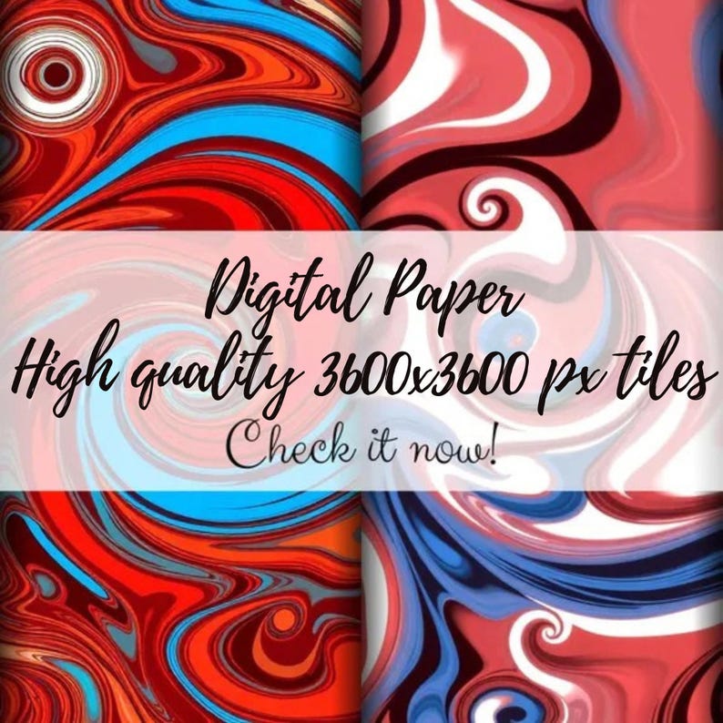 Austin FC Soccer Digital Paper – Seamless Red Blue Swirls 12x12 JPG ...