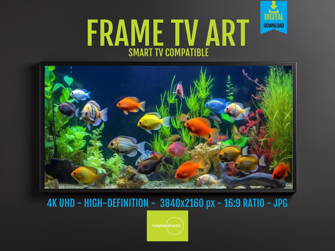 4K Aquarium Fish TV Art, Samsung Frame, Ocean Reef Wallpaper (digital ...