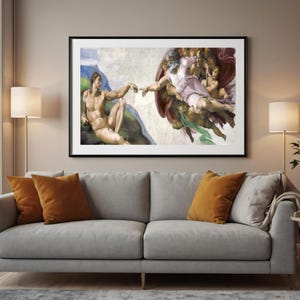 Michelangelos Creation of Adam Poster Print Iconic Renaissance Art From ...