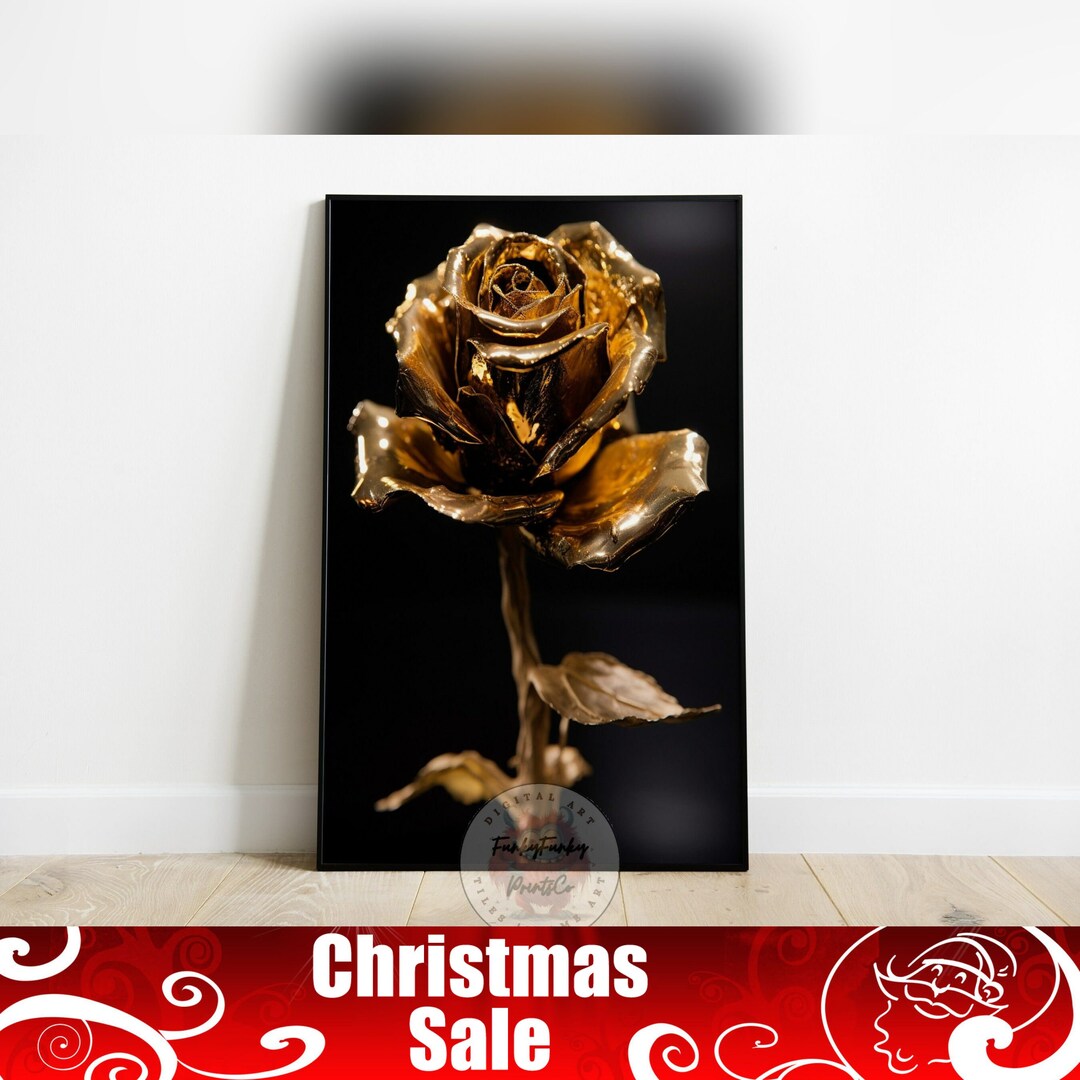 Elegant Gold-dipped Single Rose, Real Rose Dipped in 24K Gold, Eternal ...