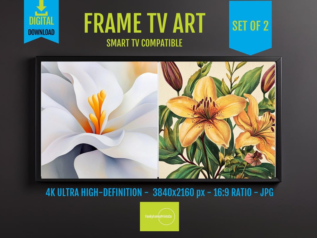 Vintage Lily Samsung Frame TV Art – Elegant Floral Display, Classic ...