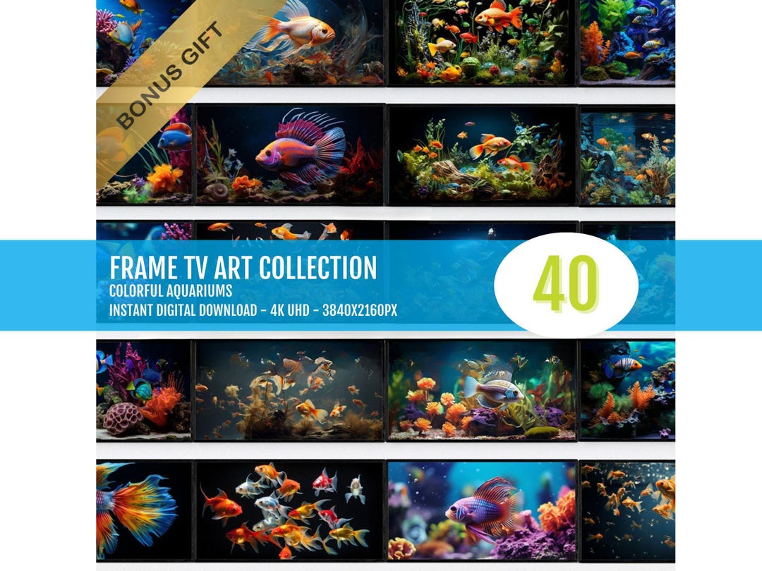 Aquarium Art for Samsung Frame TV Digital Download Colorful Underwater ...