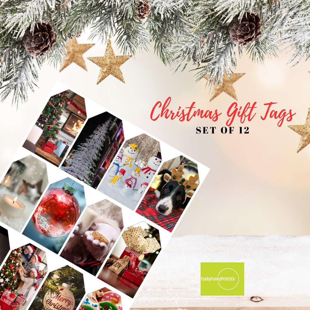 Editable Christmas Gift Tags Printable, Festive Holiday Label Templates ...