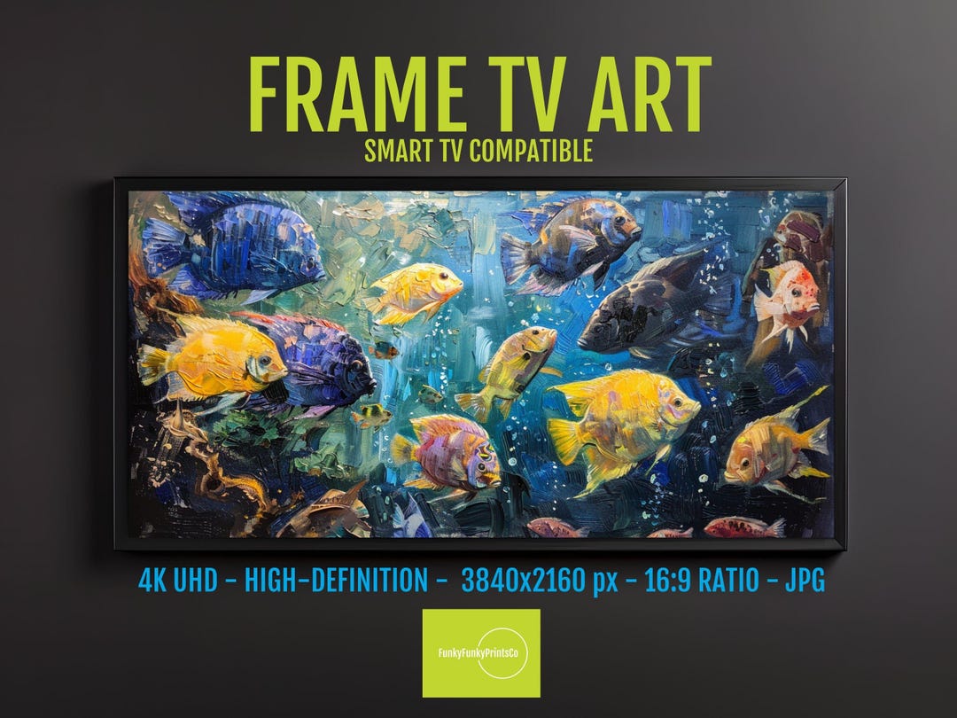 Underwater Aquarium Art for Samsung Frame TV Fish Oil Painting 4K HD ...